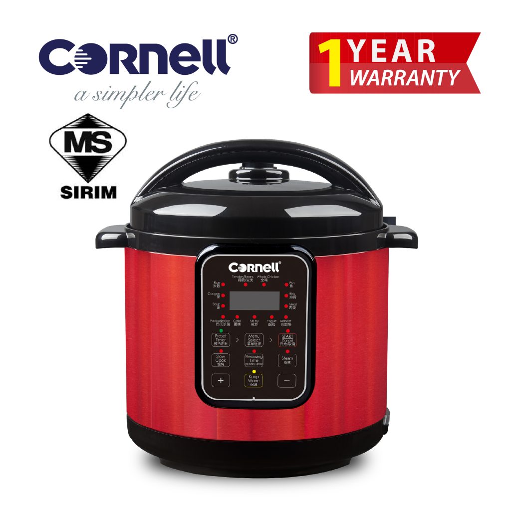 Cornell Pressure Cooker - Free Stainless Steel Steam Rack CPC-E60C ...